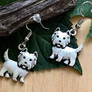 PammyJ Westie Terrier Dog Drop Earrings