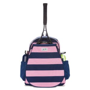 ame & lulu game on tennis backpack - contains padded & adjustable straps - two exterior water bottle pockets - bubbly - 1 count