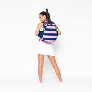 Ame & Lulu Game On Tennis Backpack - Contains Padded & Adjustable Straps - Two Exterior Water Bottle Pockets - Bubbly - 1 Count