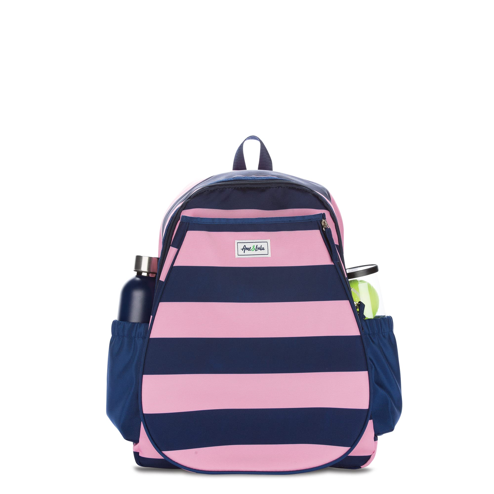 Ame & Lulu Game On Tennis Backpack - Contains Padded & Adjustable Straps - Two Exterior Water Bottle Pockets - Bubbly - 1 Count