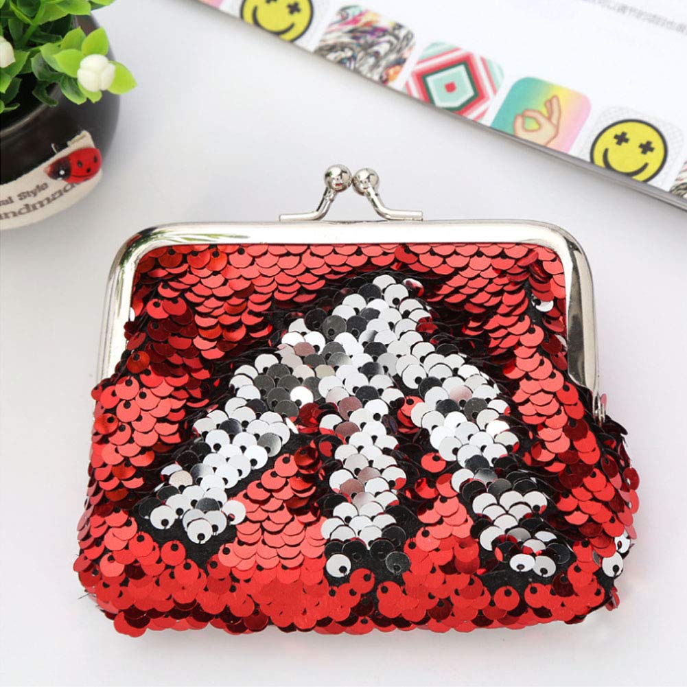 LOVESTOWN Sequin Coin Purses, 6 Pcs Sequins Mini Wallets Glitter Reversible Magic Flip Sequins Purses for Kids Party Favors Gifts