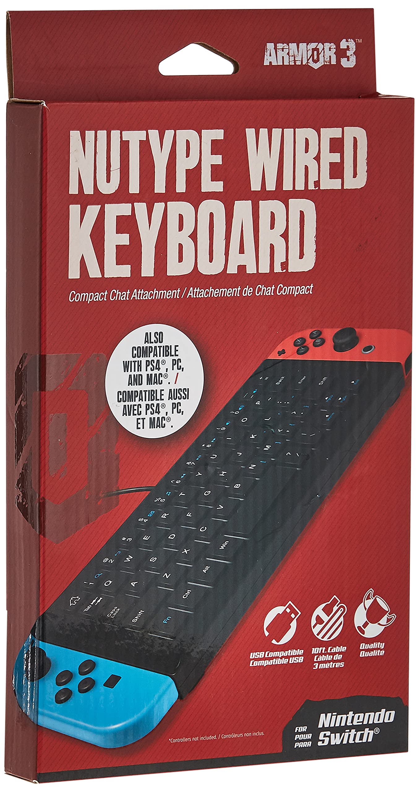 Armor3 “NuType” Wired Keyboard for Nintendo Switch