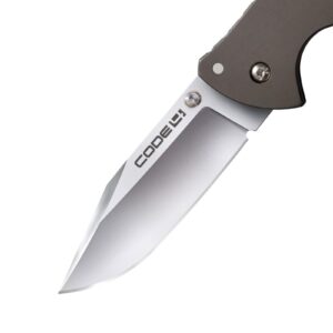 Cold Steel Code 4 3.5" S35VN Razor-Sharp Clip Point Blade 5" 6061 Aluminum HandleFolding Knife w/Tri-Ad Lock, Boxed