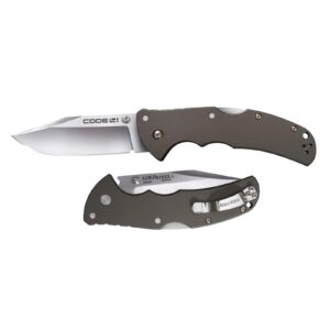 Cold Steel Code 4 3.5" S35VN Razor-Sharp Clip Point Blade 5" 6061 Aluminum HandleFolding Knife w/Tri-Ad Lock, Boxed