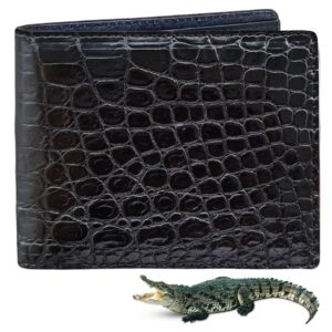 vietnamcreations men's genuine crocodiile bifold wallet rfid blocking black #8