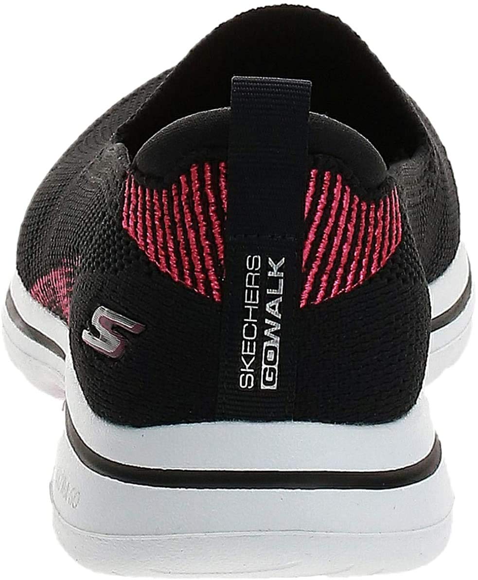 Skechers Women's GO Walk 5-PRIZED Sneaker, Black/Pink, 7 M US