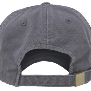 Funky Junque Distressed Baseball Cap Vintage Dad Hat - American Flag (Dark Grey)