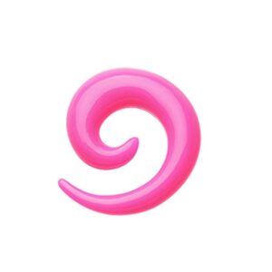 covet jewelry solid acrylic ear gauge spiral hanging taper (8 ga (3.2mm), pink)