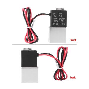 12V DC 1/4" Electric Solenoid Air Valve 2 Way Uni-Directional Normally Closed Pneumatic Aluminum Gas Liquid Water