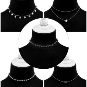 BBTO 9 Pieces Women Girls Layered Choker Necklace Sliver Layered Pendant Choker Jewelry Set (Style 1)