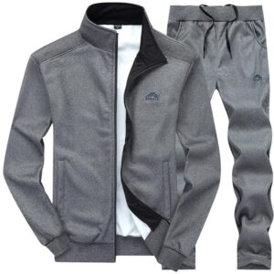 mantors men's 2 piece tracksuit full zip running jogging sports sweatsuits 03darkgray-2xl