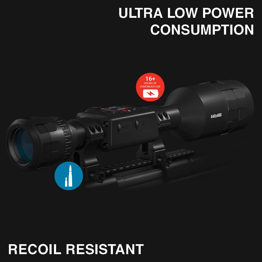 ATN Thor 4 640x480, 2.5-25x Thermal Scope w/Video rec in HD, Smooth Zoom, Bluetooth and Wi-Fi (Streaming, Gallery & Controls)