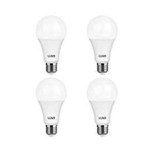 luno a21 dimmable led bulb, 15w (100w equivalent), 1600 lumens, 5000k (daylight), medium base (e26), ul & energy star (4-pack)