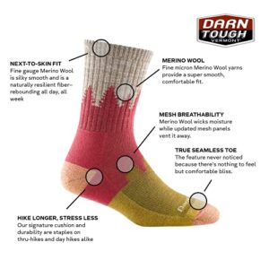 Darn Tough Women's Treeline Micro Crew Midweight with Cushion Hiking Sock (Style 1971) - Blue, Small