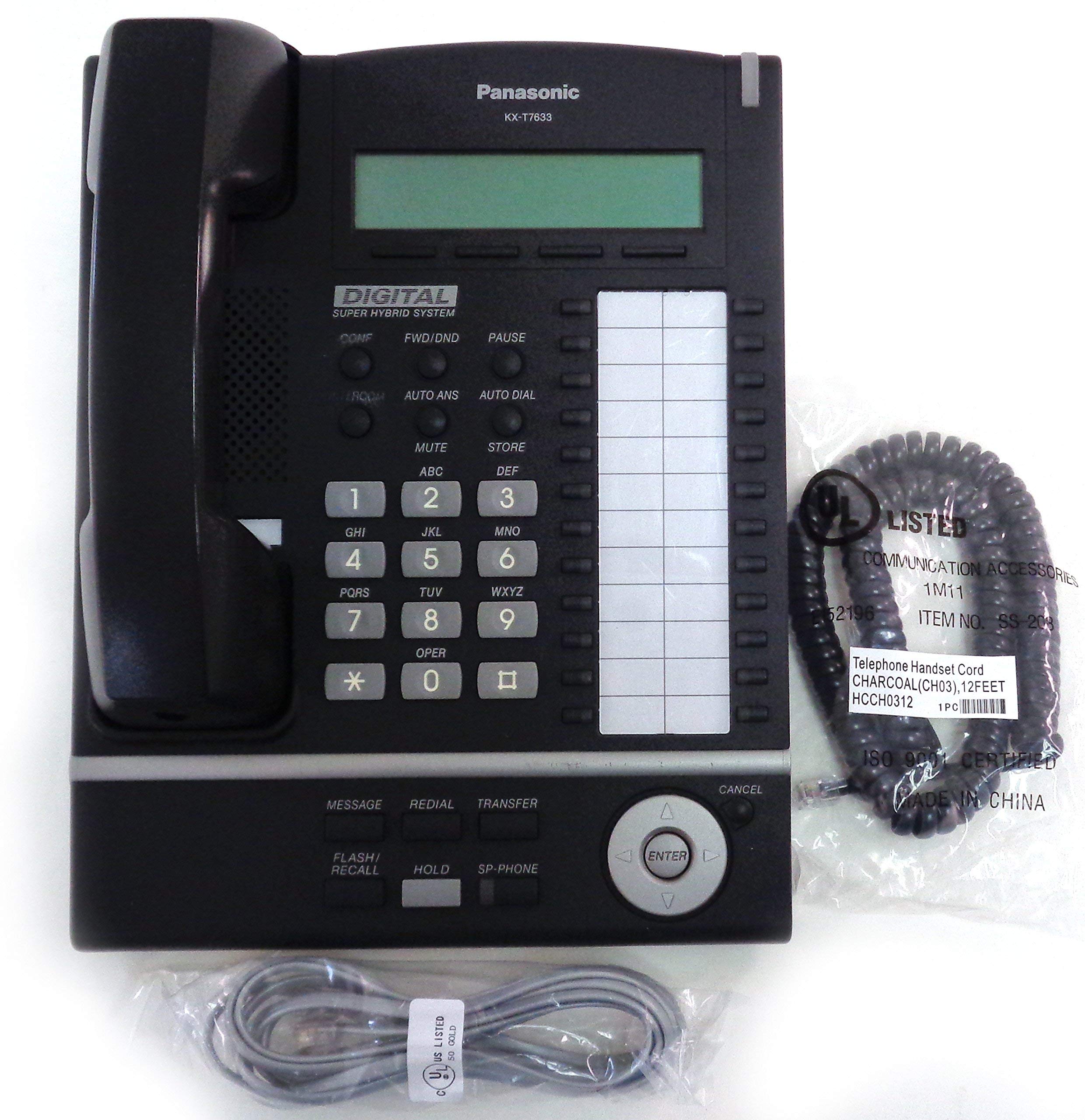 Panasonic KX-T7633 24 Button Backlit Display Speakerphone - Black (Renewed)