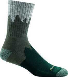 darn tough men's number 2 micro crew midweight with cushion sock (style 1974) - green, medium