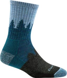 darn tough women's treeline micro crew midweight with cushion hiking sock (style 1971) - blue, medium