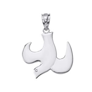 solid 925 sterling silver descending holy spirit dove pendant