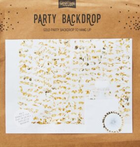 ginger ray gold foil flower party hanging backdrop photobooth wall pick & mix