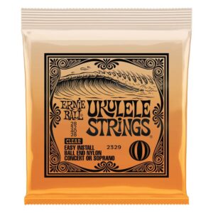 ernie ball ukulele ball end nylon strings, clear (p02329)