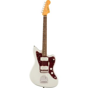 squier classic vibe 60s jazzmaster electric guitar, with 2-year warranty, olympic white, laurel fingerboard