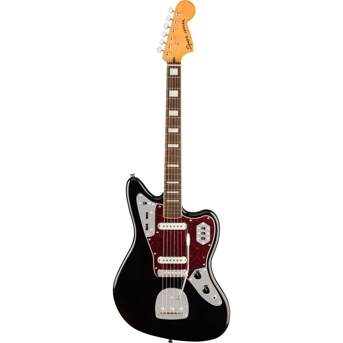 Squier Classic Vibe 70s Jaguar Electric Guitar, with 2-Year Warranty, Black, Laurel Fingerboard