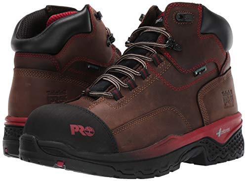 Timberland PRO Men's Bosshog 6 Inch Composite Safety Toe Puncture Resistant Waterproof Industrial Work Boot, Brown/Red, 15 Wide