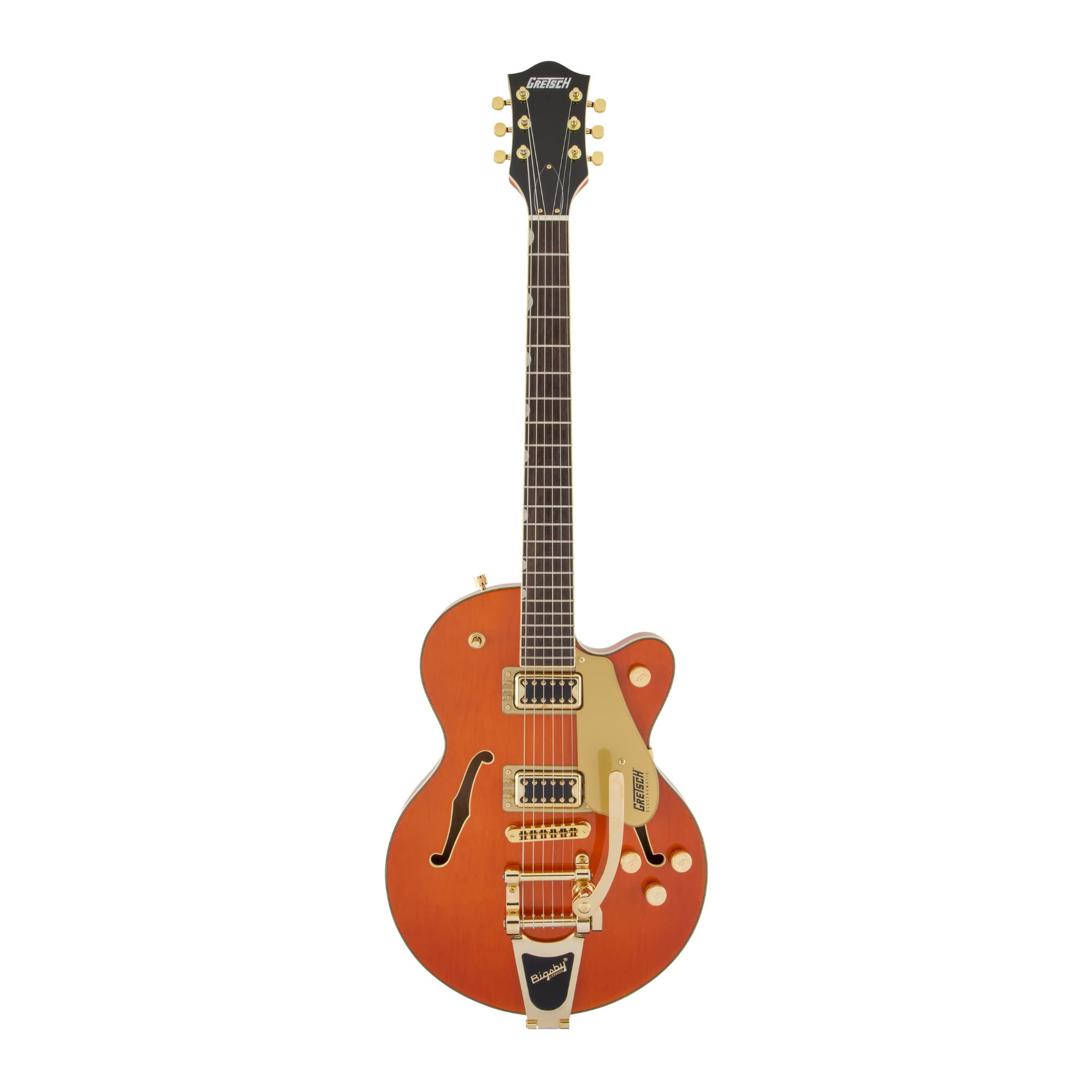 Gretsch G5655TG Electromatic Center Block Jr. Single-Cut Electric Guitar with Laurel Fingerboard, 22 Medium Jumbo Frets, Bigsby and Gold Hardware (Orange)