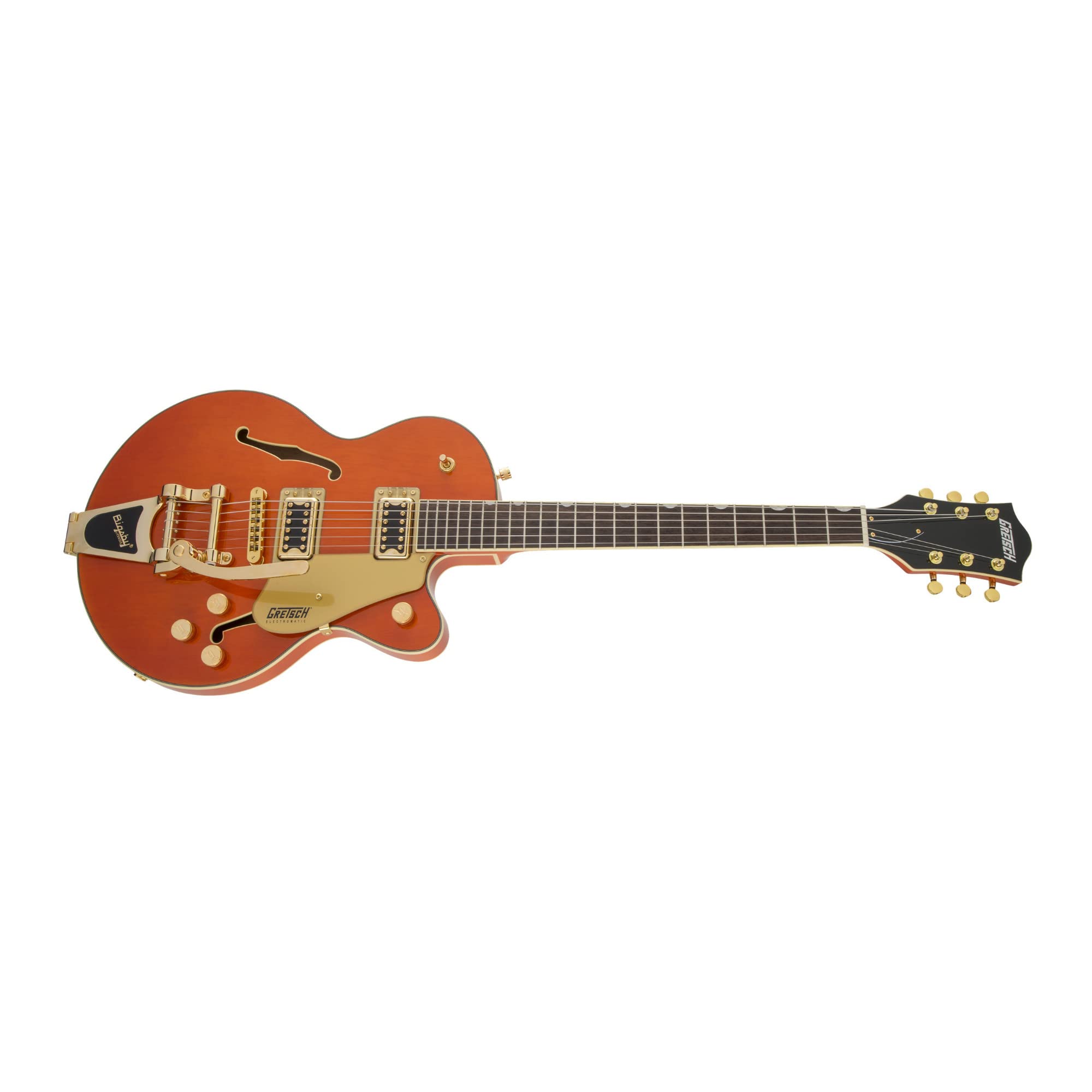 Gretsch G5655TG Electromatic Center Block Jr. Single-Cut Electric Guitar with Laurel Fingerboard, 22 Medium Jumbo Frets, Bigsby and Gold Hardware (Orange)