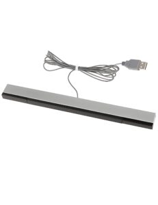 usb wired wii sensor bar, replacement infrared ray motion sensor bar for nintendo wii/ wii u/ pc -black & silver