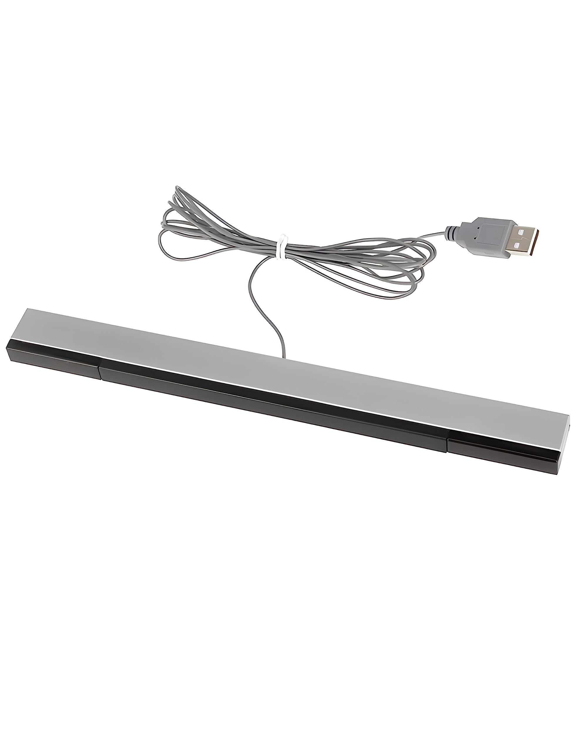 USB Wired Wii Sensor Bar, Replacement Infrared Ray Motion Sensor Bar for Nintendo Wii/ Wii U/ PC -Black & Silver