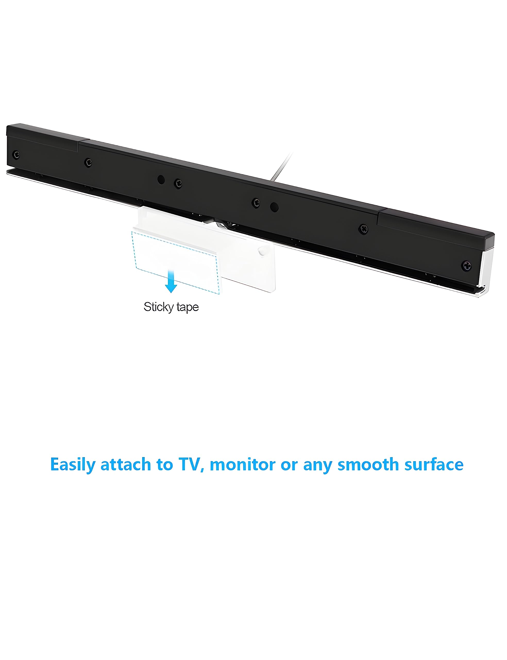 USB Wired Wii Sensor Bar, Replacement Infrared Ray Motion Sensor Bar for Nintendo Wii/ Wii U/ PC -Black & Silver