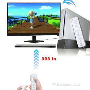 USB Wired Wii Sensor Bar, Replacement Infrared Ray Motion Sensor Bar for Nintendo Wii/ Wii U/ PC -Black & Silver