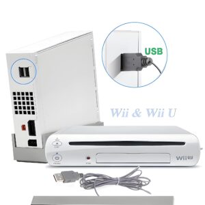 USB Wired Wii Sensor Bar, Replacement Infrared Ray Motion Sensor Bar for Nintendo Wii/ Wii U/ PC -Black & Silver