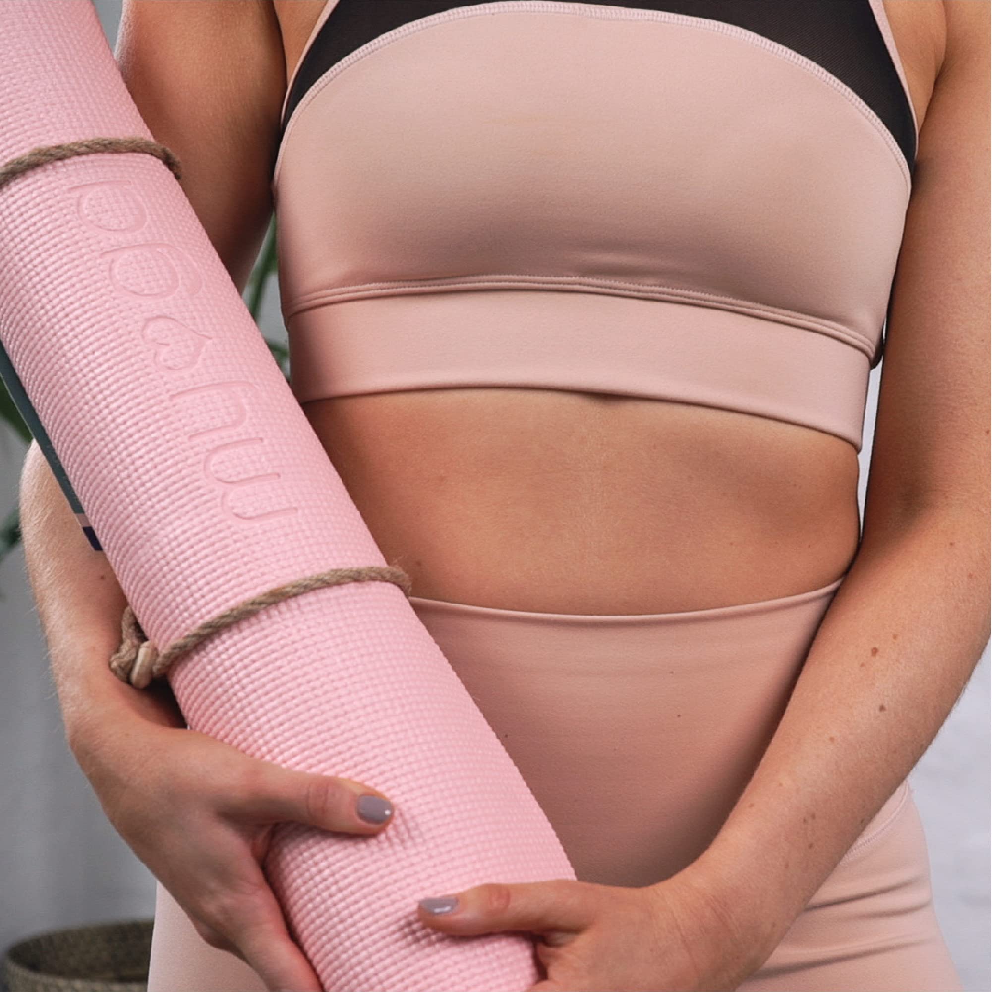 Myga Entry Level Yoga Mat - Eco-Friendly Mat for Yoga, Pilates, Stretching & Fitness - Non-Slip and Lightweight, Great for Travel - Ideal for Home, Gym or Studio - 68.1" x 24" - Pink