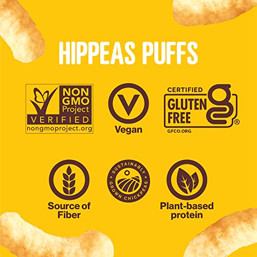 Hippeas Organic Chickpea Puffs, Vegan Nacho Vibes, 4 Ounce (Pack of 1), 4g Protein, 3g Fiber, Vegan, Gluten-Free, Crunchy, Plant Protein Snacks