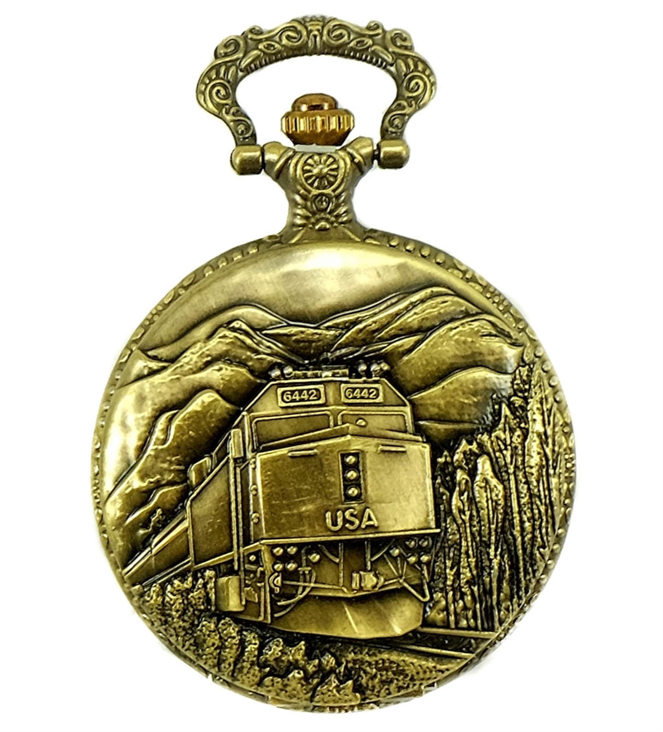 Pinnacle Awards Railroad Approved Railway Regulation Standard Train Pocket Watch 150th Spike Anniversary 4 Passenger Unit F40PH