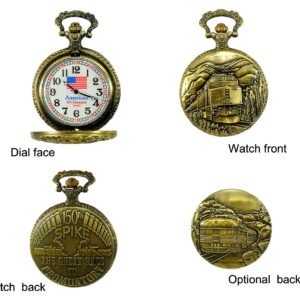 Pinnacle Awards Railroad Approved Railway Regulation Standard Train Pocket Watch 150th Spike Anniversary 4 Passenger Unit F40PH