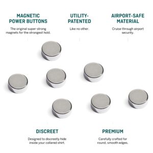 Silver Magnetic Power Buttons by Würkin Stiffs | Pack of 8 | Replacement Magnets for Power Stays | Magnets for Collar Stays in Storage Case | As Seen on Shark Tank