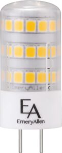 emeryallen ea-gy6.35-4.0w-001-279f dimmable miniature bi-pin base led light bulb, 12v ac/dc-4watt (50w equivalent) 425 lumens, 2700k, 1 pcs