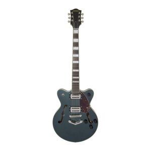 gretsch g2655 streamliner center block jr. double-cut 6-string electric guitar with v-stoptail and laurel fingerboard (right-handed, gunmetal)