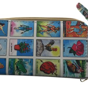 Hulu Makana Loteria Mexicana Print Multi-Slot Wallet with Cell Phone Pouch