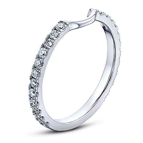 Kobelli 1/3ct.tw Diamond Notched Wedding Band 14k White Gold (62398 Series), 6.5