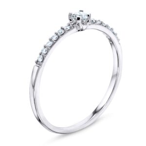 kobelli low petite diamond promise ring 10k white gold, 6