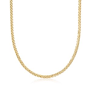 ross-simons 3.2mm 14kt yellow gold franco wheat-chain necklace. 18 inches