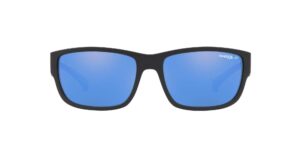 arnette unisex sunglasses matte black frame, blue lenses, 62mm