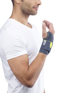 push sports wrist brace for athletic wrist support. comfortable, easy-to-wear brace for tendonitis, fractures, injuries, and arthritis. (left small)