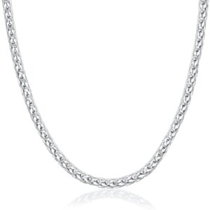 pori jewelers sterling silver italian 2.5mm solid franco square box link chain necklace - (silver, 20)