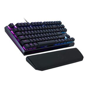 cooler master usb mk730 tenkeyless gaming mechanical keyboard with brown switches, cherry mx, rgb per-key lighting and removable wrist rest