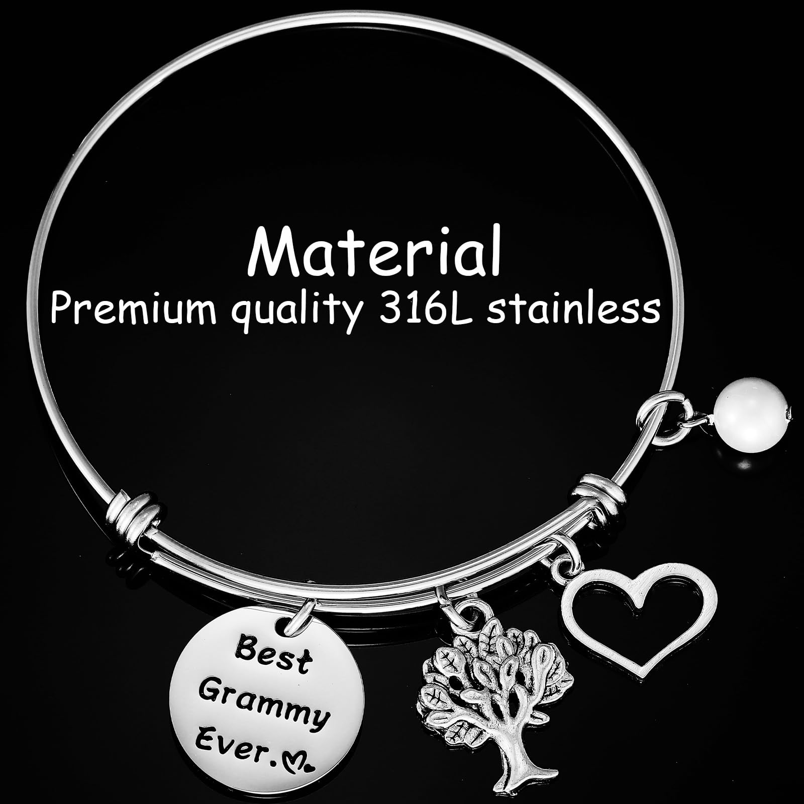 Kivosliviz Grandma Bracelet Grandmother Bracelet for WomenBest Grammy Ever Bangle Charm Bracelets from Granddaughter Nana Grammy